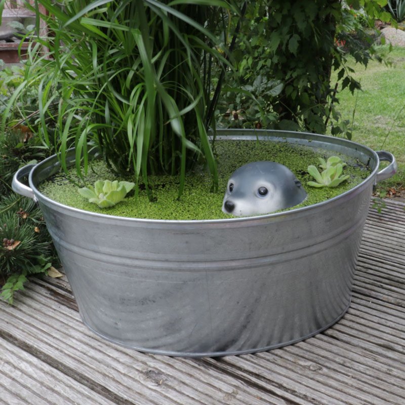 Große Zinkwanne Miniteich wasserdicht stabil 40L, 42,95