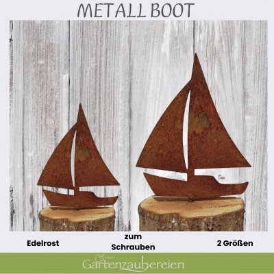 Deko Schiffe in 2 Größen aus Edelrost zum einschrauben, 17,95