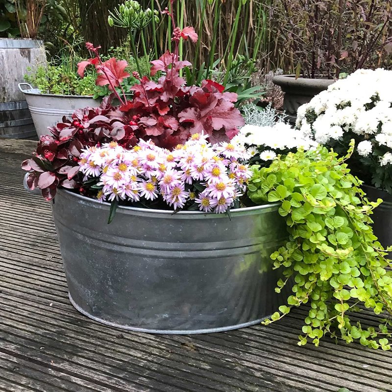 Große Zinkwanne Miniteich wasserdicht stabil 40L